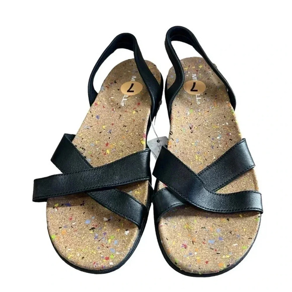Merrell | Shoes | Nwt Merrell Select Grip Cork Bed Black Strappy Flat ...